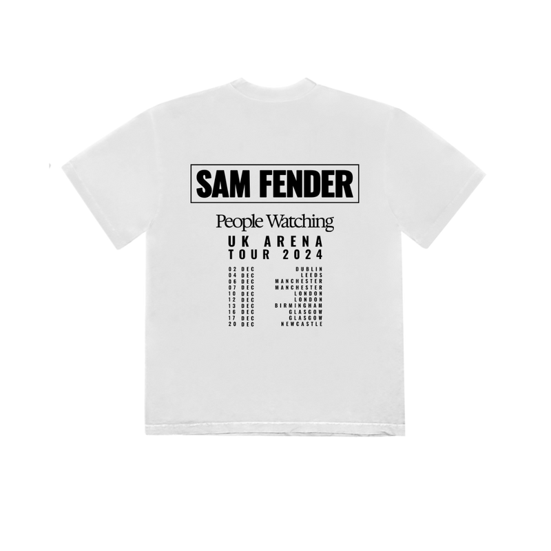 Sam Fender UK Tour Dateback White T-Shirt - Sam Fender