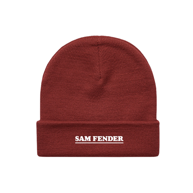 Sam Fender Red Embroidered Beanie Hat - Sam Fender